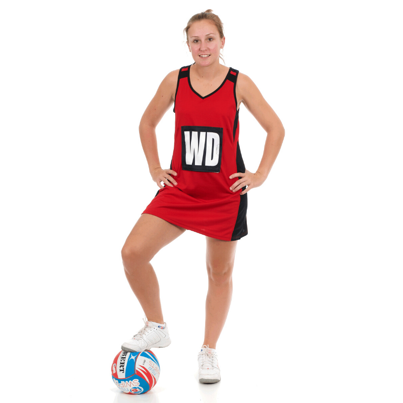 Essential Netball Dress Red/Black– Coast 2 Coast Sports Montenegro